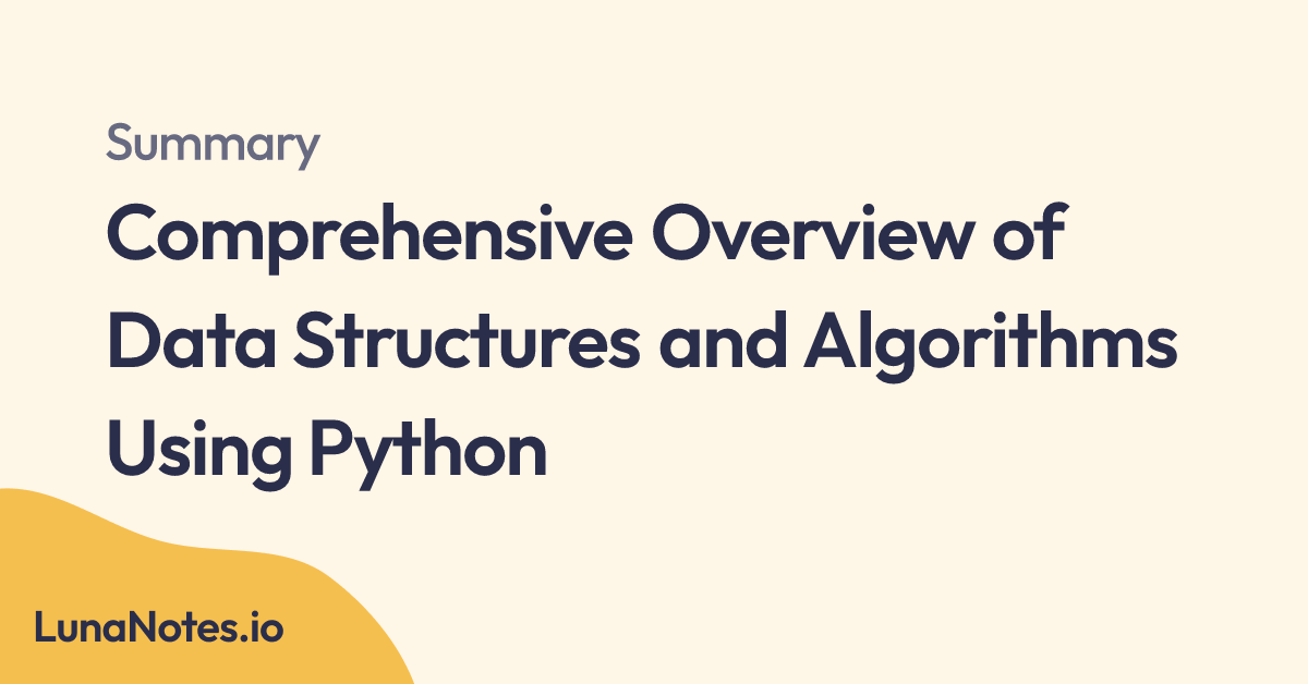 Comprehensive Overview Of Data Structures And Algorithms Using Python 1390